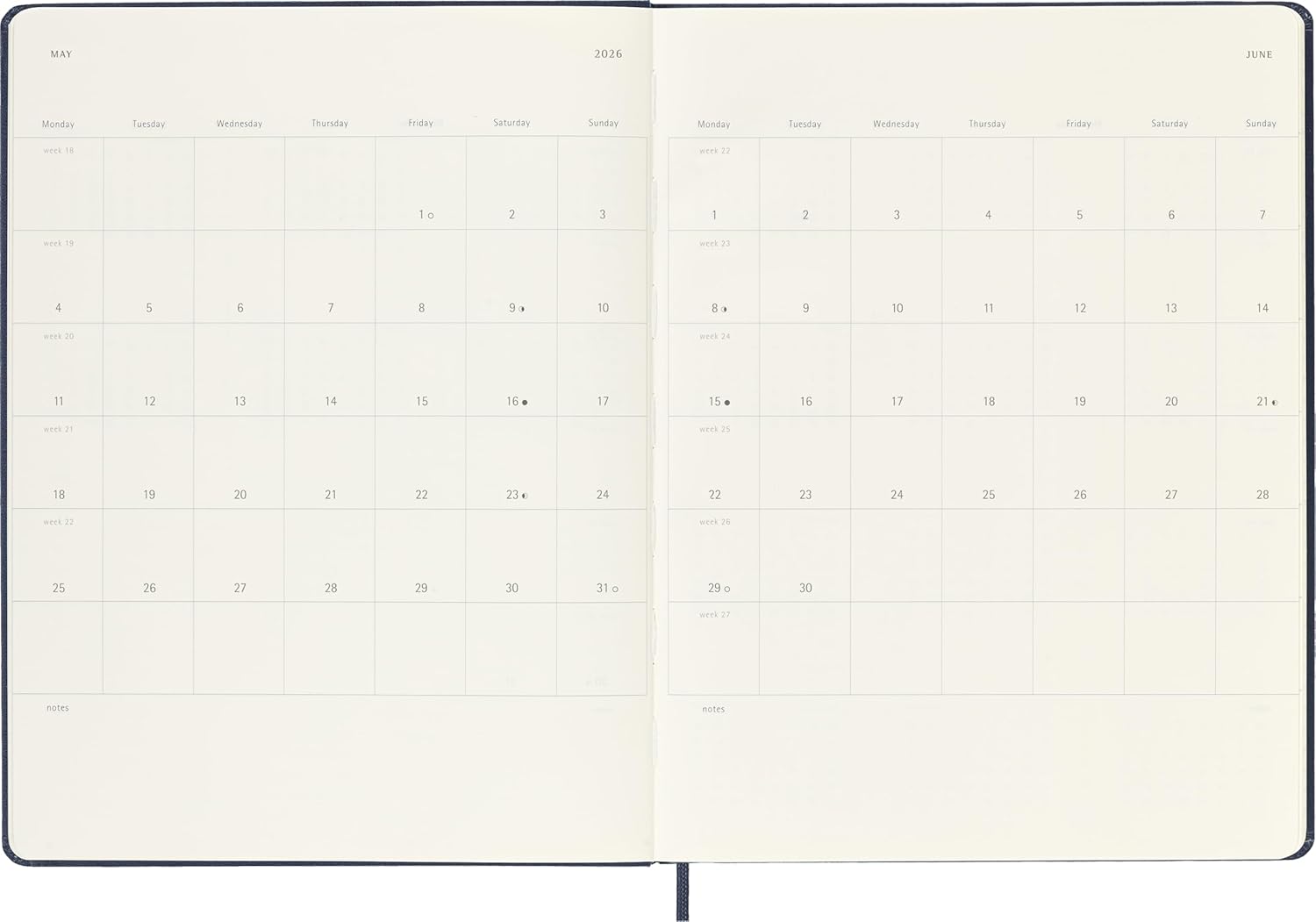 MOLESKINE CLASSIC 12-MONTH 2026 WEEKLY PLANNER, HARD COVER, XL (7.5" × ...