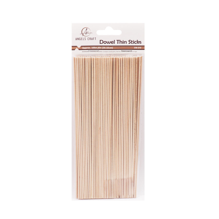 DOWEL STICKS, THIN - 100PC NATURAL - Hull's Art Supply & Framing