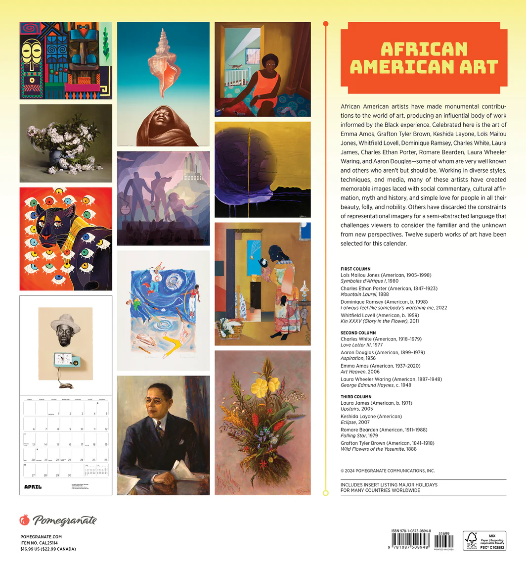 WALL CALENDAR 2026 - AFRICAN AMERICAN ART - Hull's Art Supply & Framing