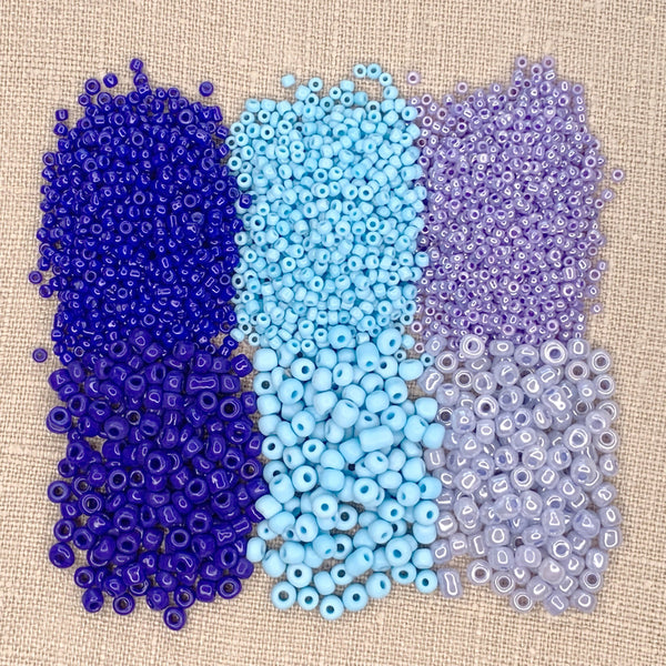 ASSORTED SEED BEAD PACK - BLUES - Hull's Art Supply & Framing